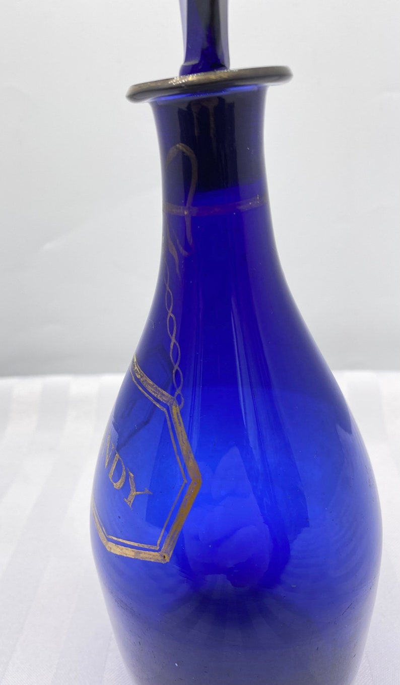 Antique Cobalt Blue Brandy Decanter From the Early 1800s - Etsy