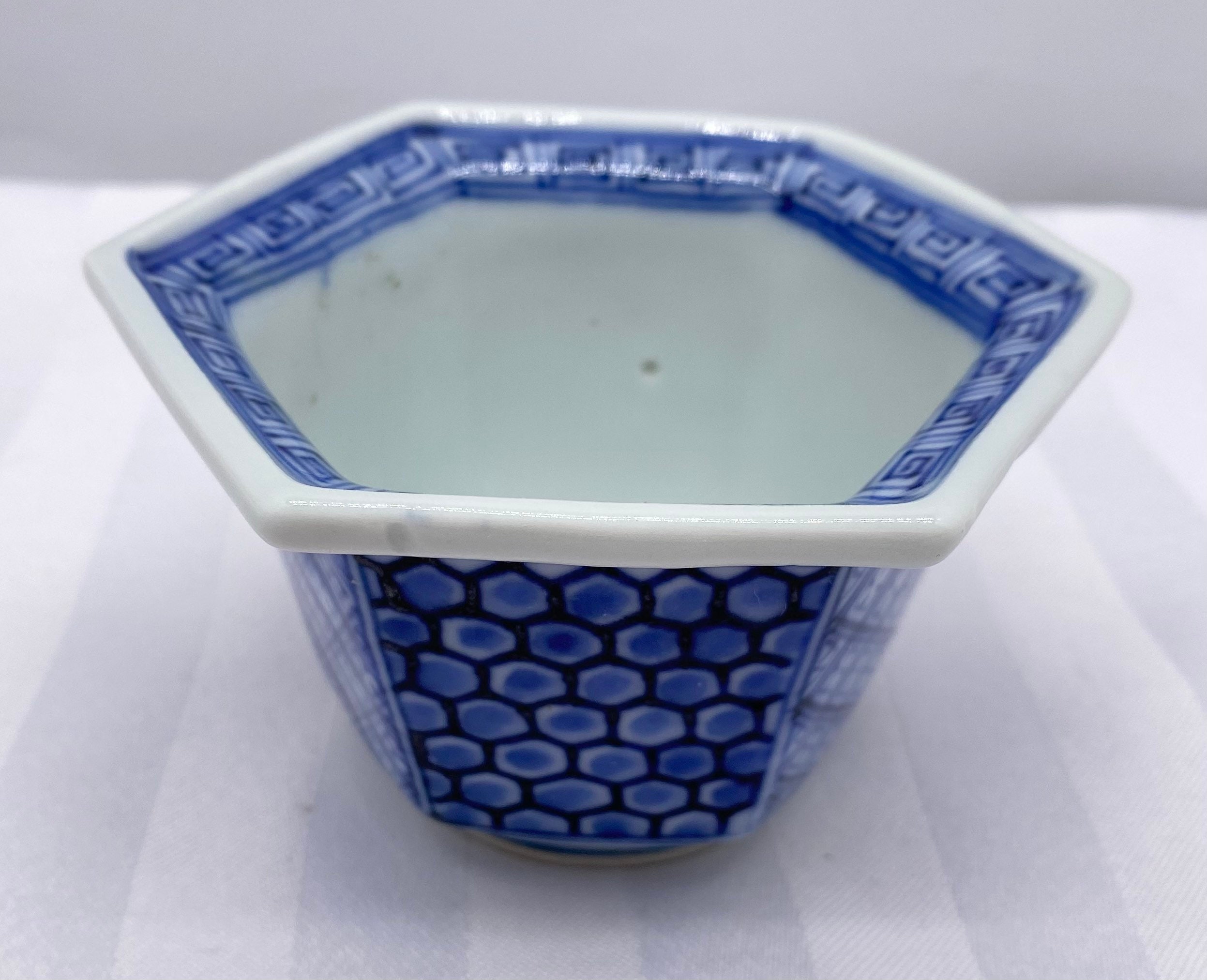 Antique Blue and White Chinese Cache Pot From 19th Century - Etsy