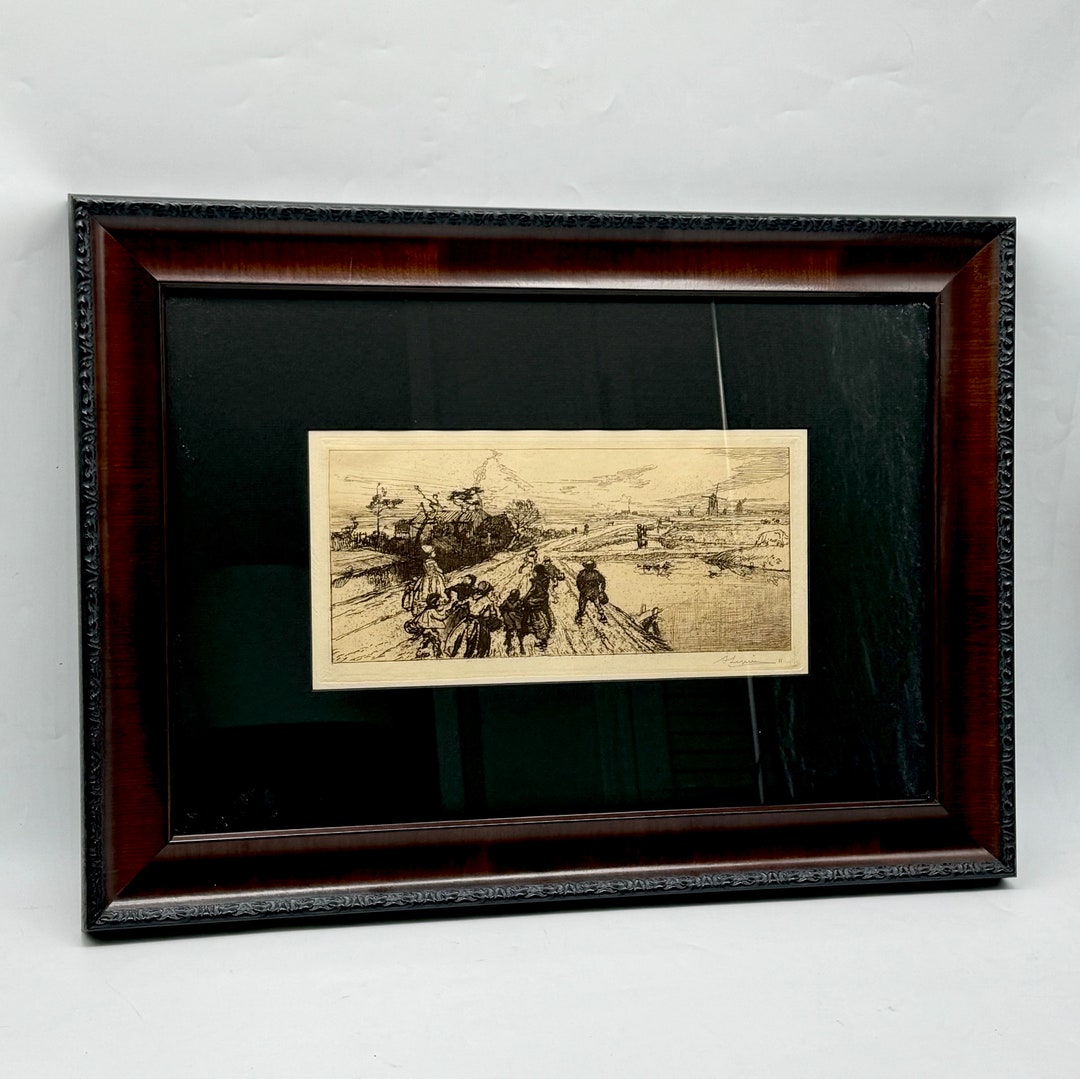 Auguste Lepere Etching school Getting Out, in the Vendee 19th Century ...