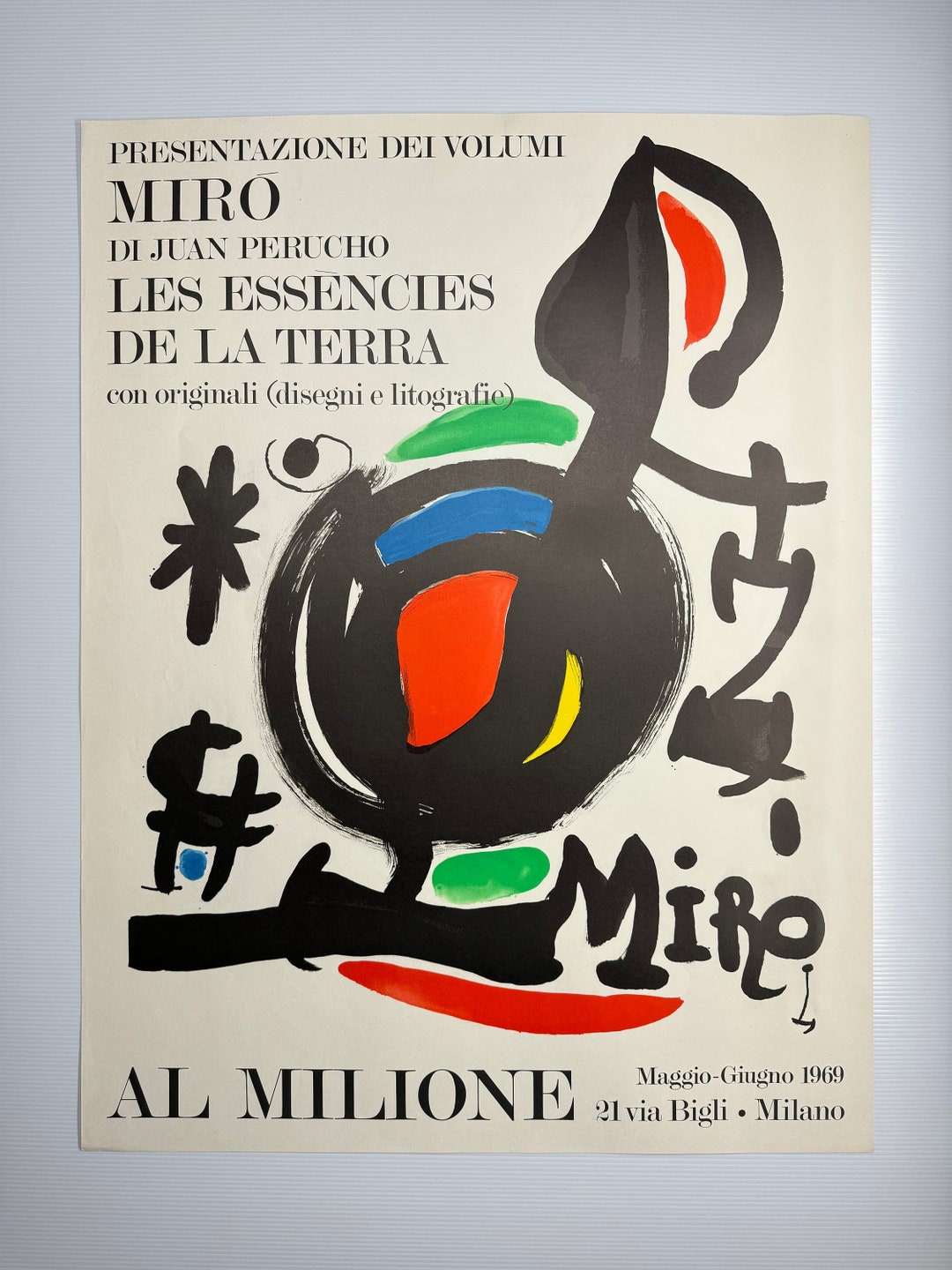Joan Miró Lithograph Al Milone - Miró in Milan 1969 Lithograph Poster ...