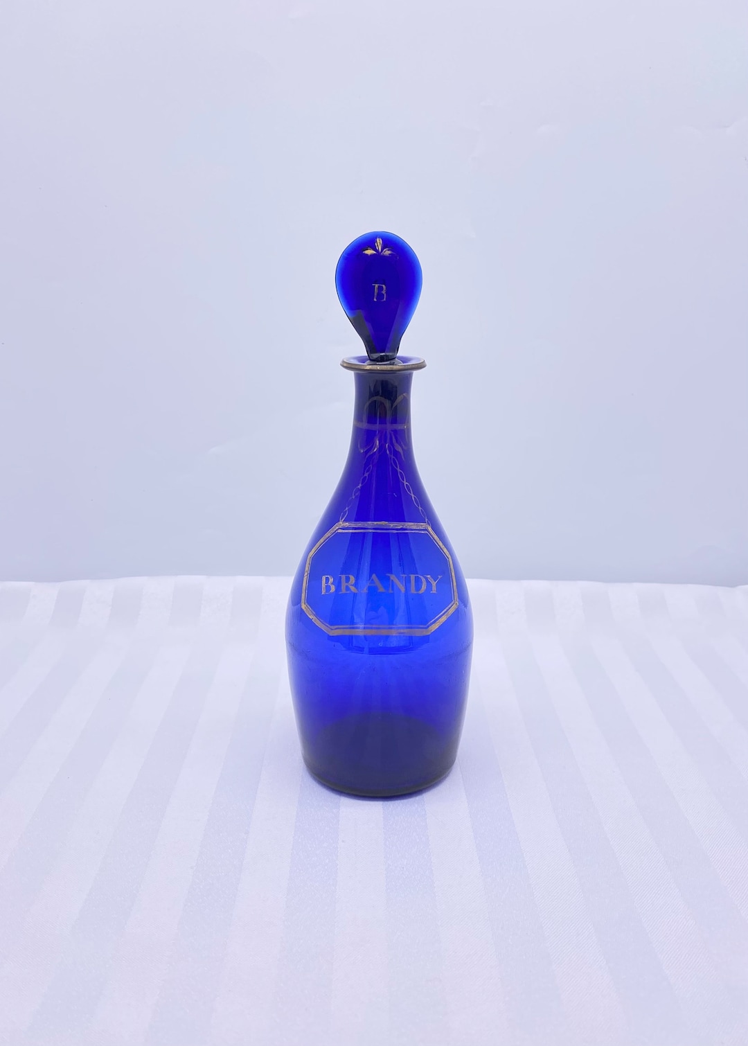 Antique Cobalt Blue Brandy Decanter From the Early 1800s - Etsy