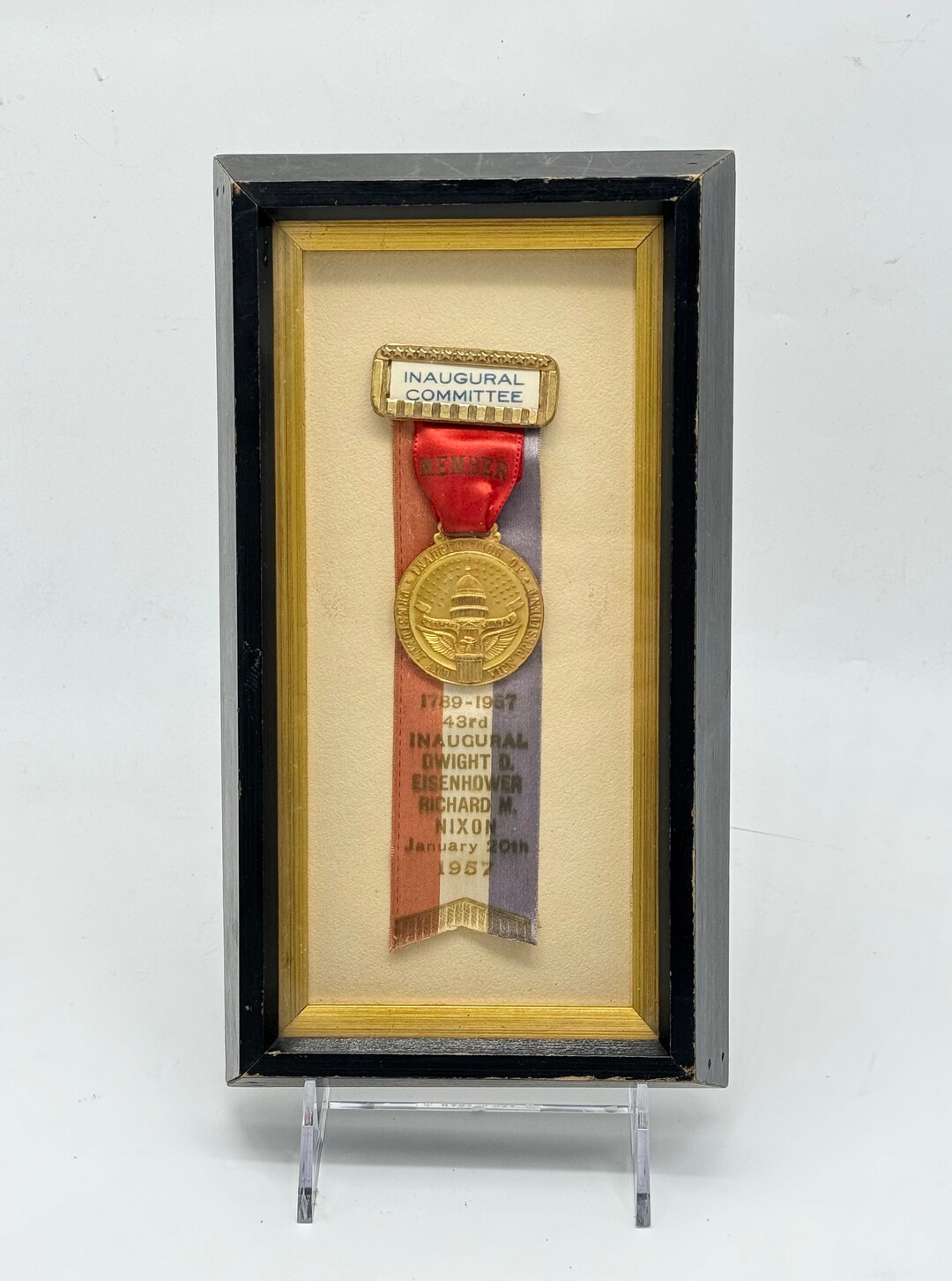 Dwight Eisenhower Inaugural Committee Member Ribbon and Medal in ...