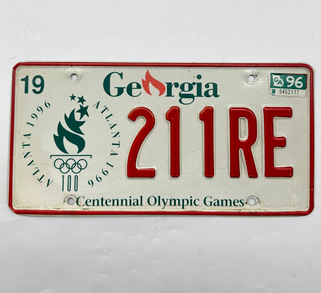 Atlanta 1996 Olympics State of Georgia License Plate - Vintage 1990s ...