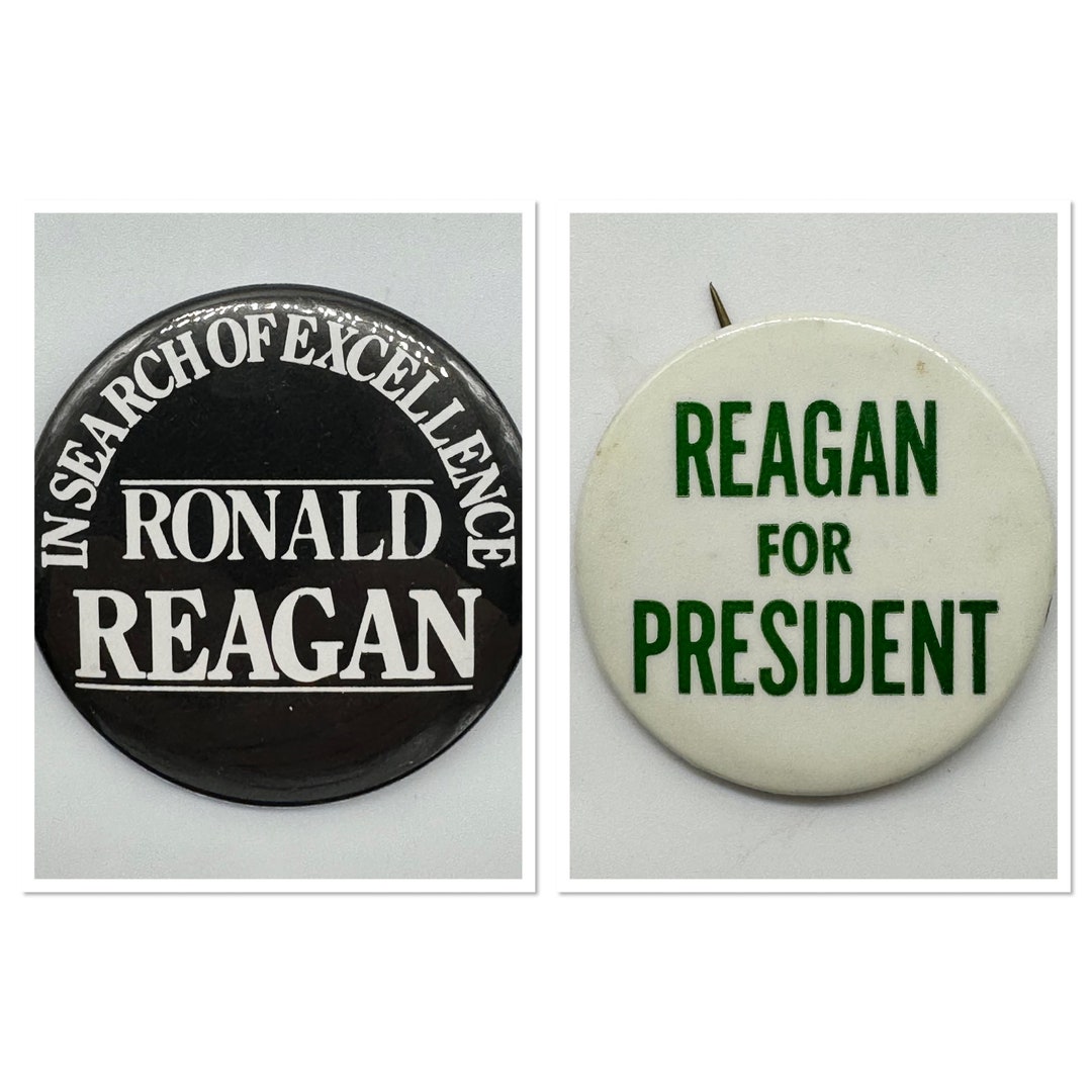 Ronald Reagan for President 1980 Campaign Pinback and Button Republican ...