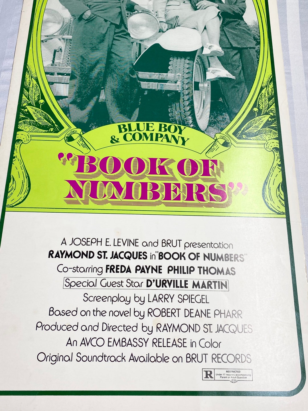 Book of Numbers Movie Poster Vintage 1970s - Period Crime Film Starring ...