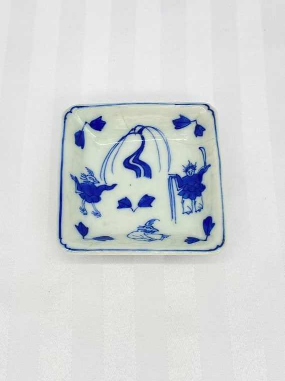 Antique Blue and White Chinese Porcelain Condiment Dish With - Etsy