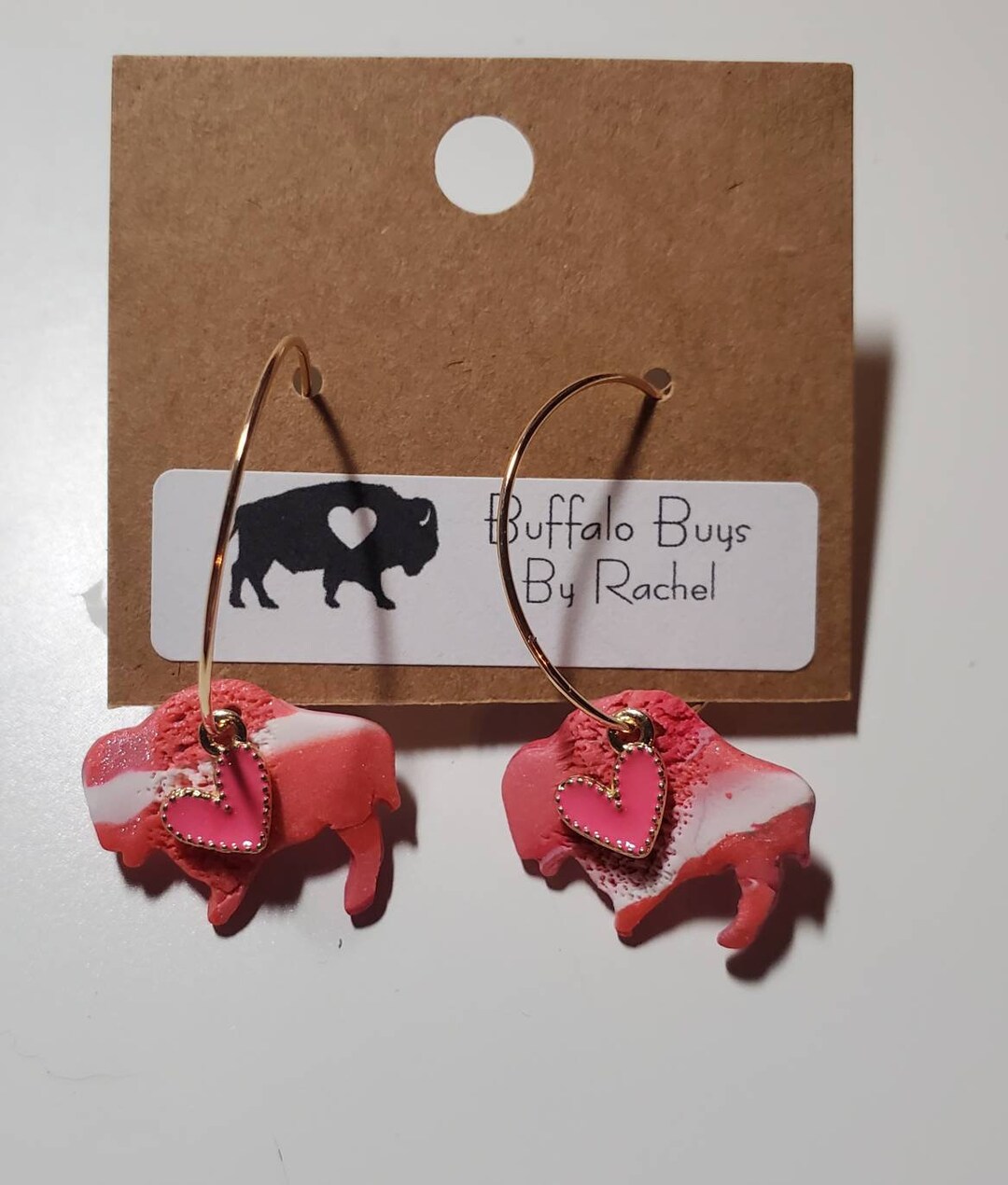Pink Marble Buffalo Hoops - Etsy