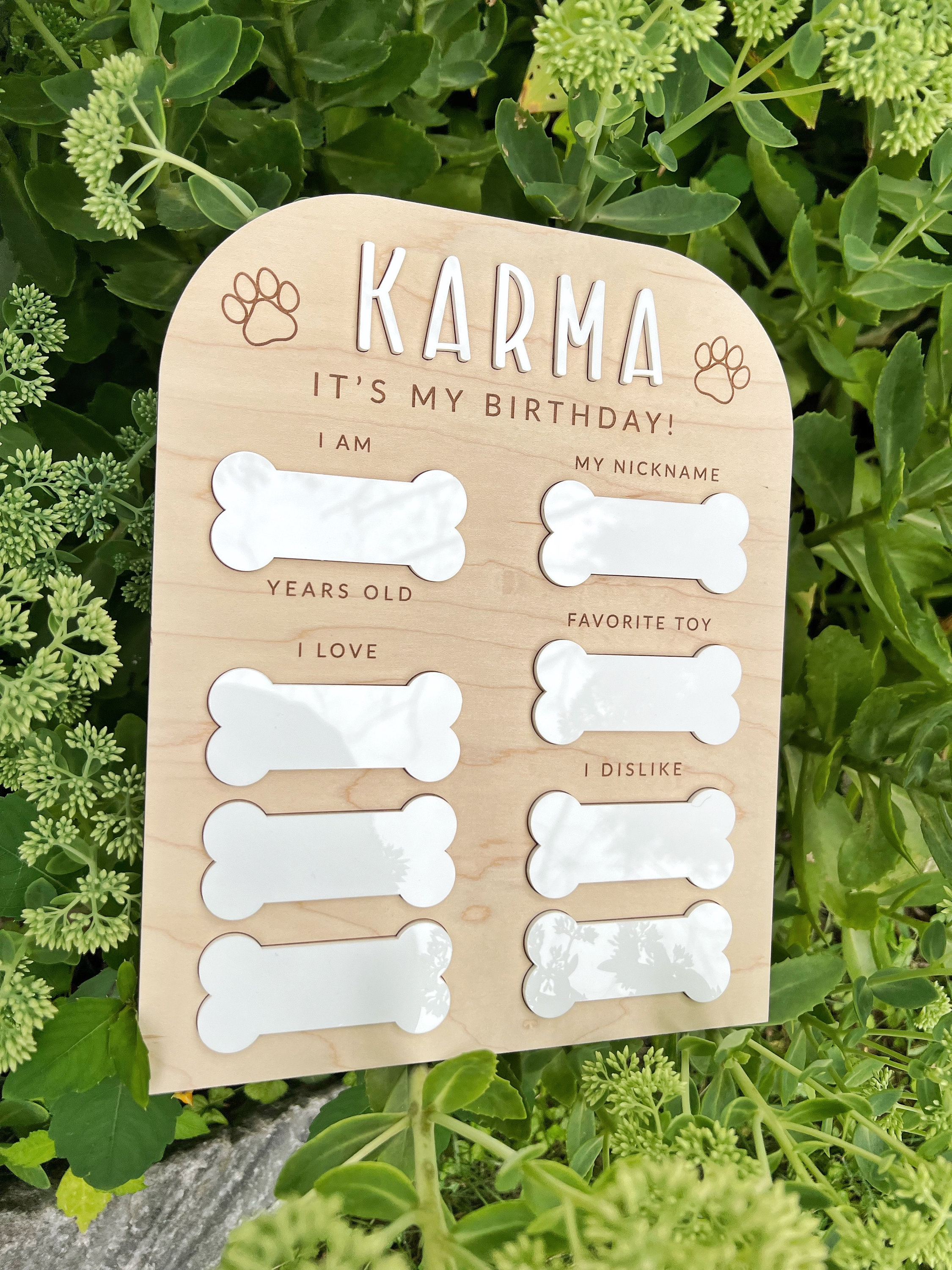 Dog Birthday Sign Puppy Adoption Sign Pet Birthday Reusable - Etsy