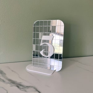 Retro Wedding Table Numbers, Arch Mirror Table Numbers, Silver Table ...