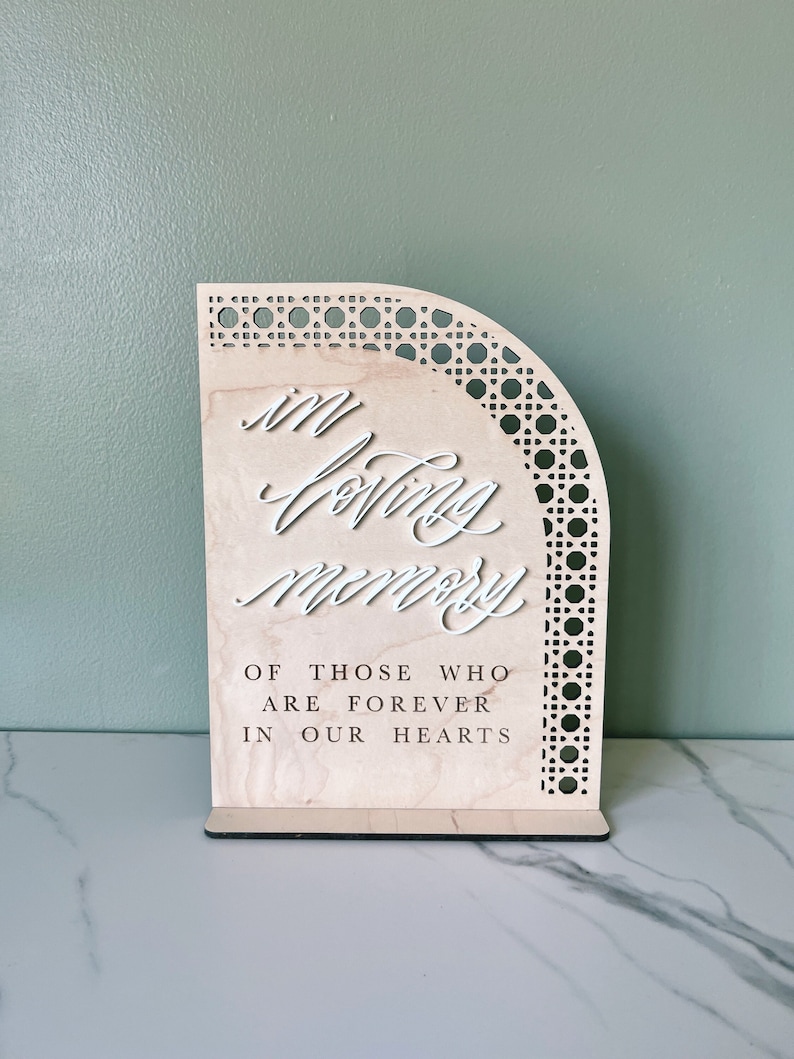 Rattan in Loving Memory Sign | Wood in Memory of Sign | Memorial Sign ...