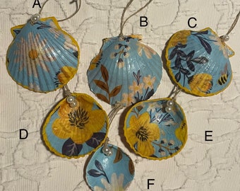 Resin Ocean Theme Scallop Shell Ornaments - Etsy