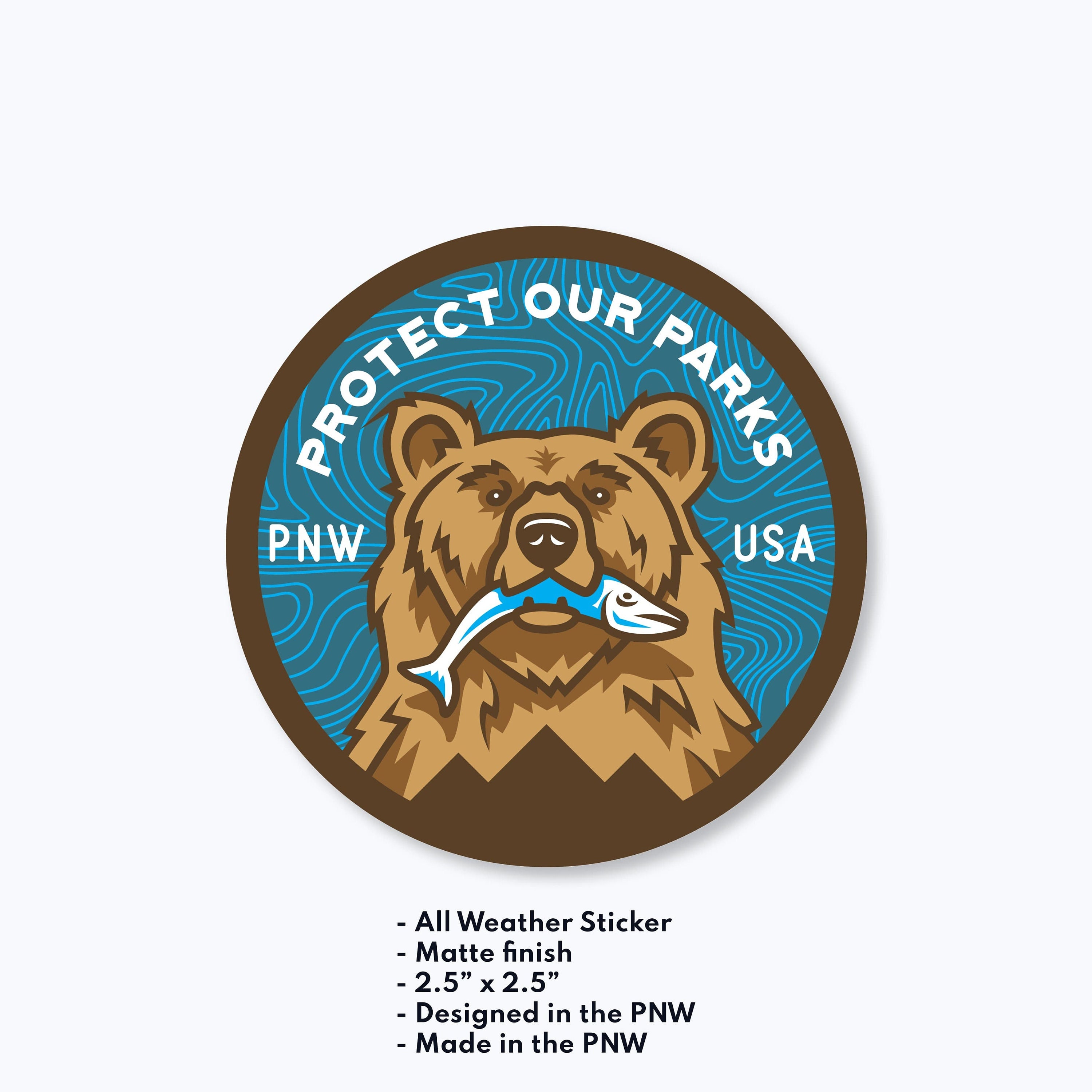 Protect Our Parks Bear All Weather Sticker - PNW USA - Etsy