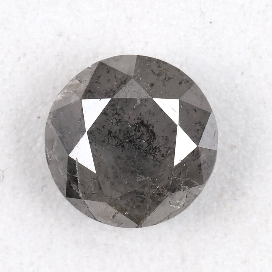 1.32 Carat Natural Loose Salt and Pepper Diamond 6.55X4.33 Mm I3 ...