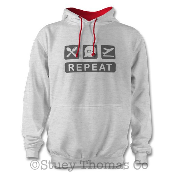 Eat Sleep Fly Repeat Varsity Hoodie Mens | Etsy