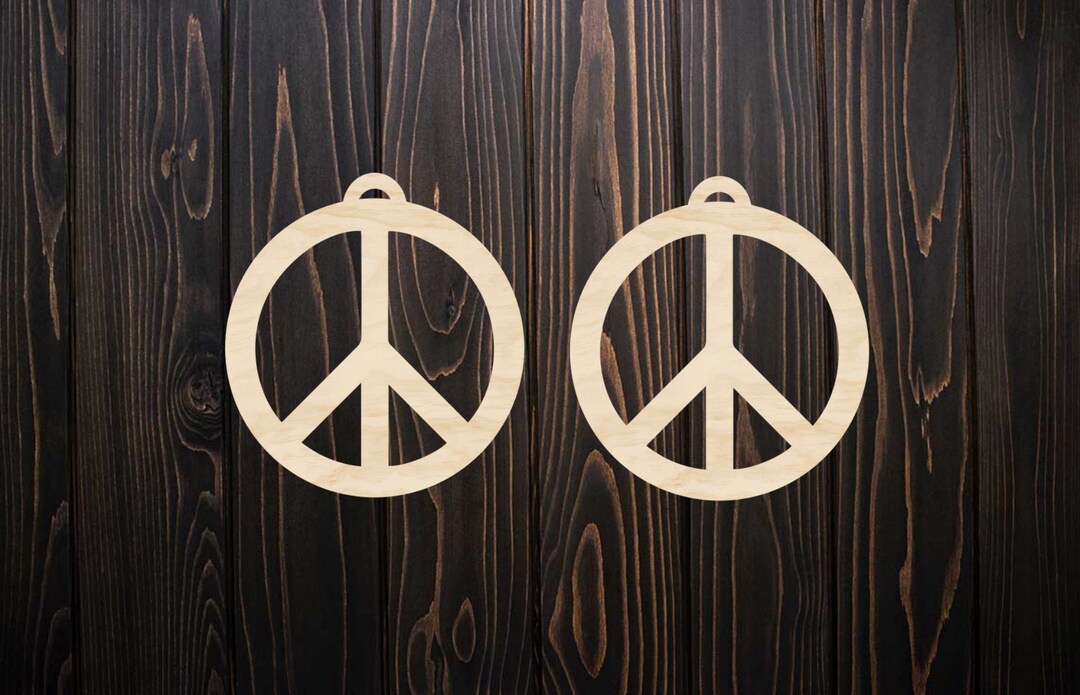 Peace Sign, Bulk Unfinished Laser Cut Wood Cutouts for Earrings, Wood ...