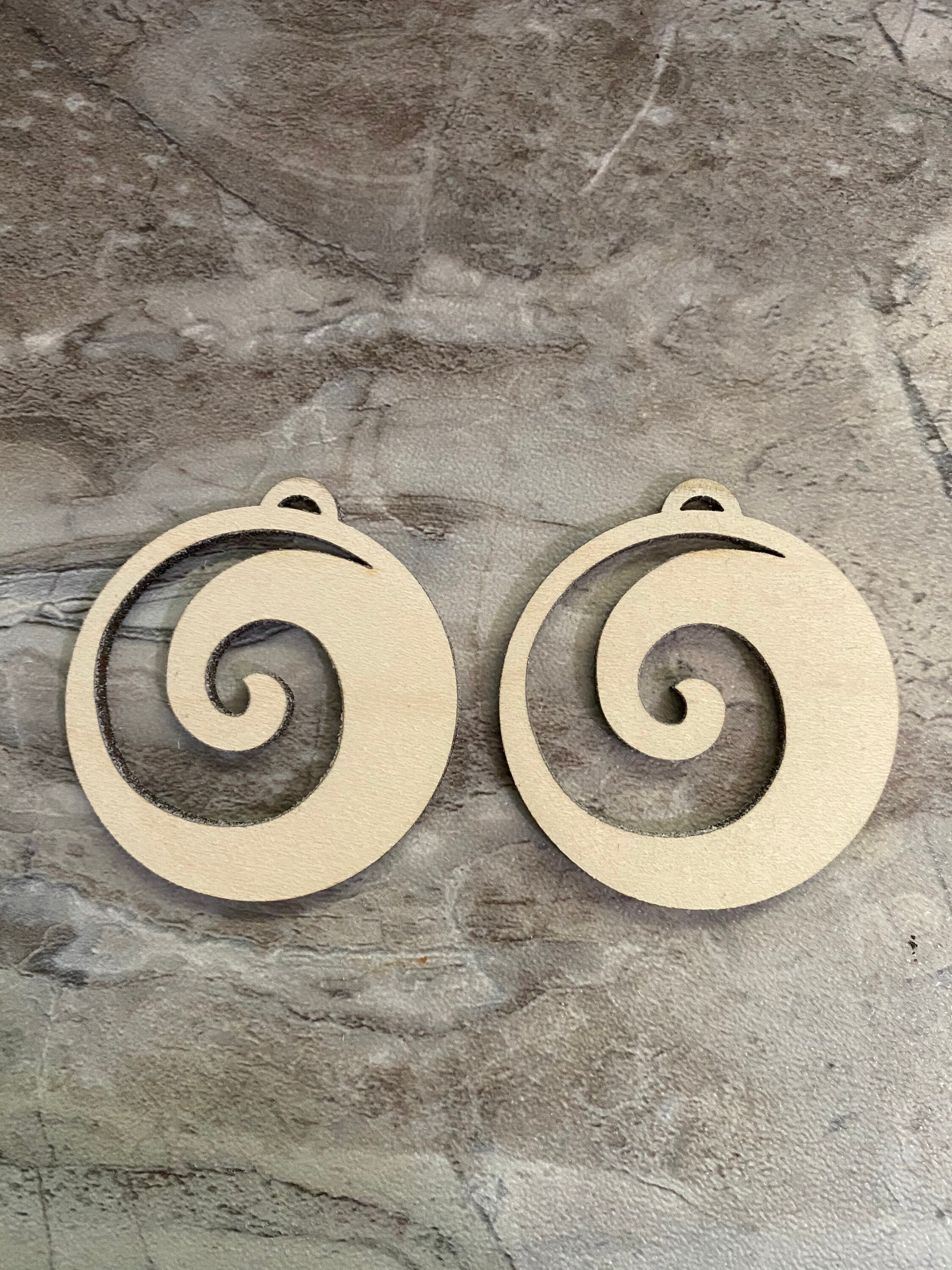 Swirl in Circle Bulk Unfinished Laser Cut Wood Cutouts for | Etsy