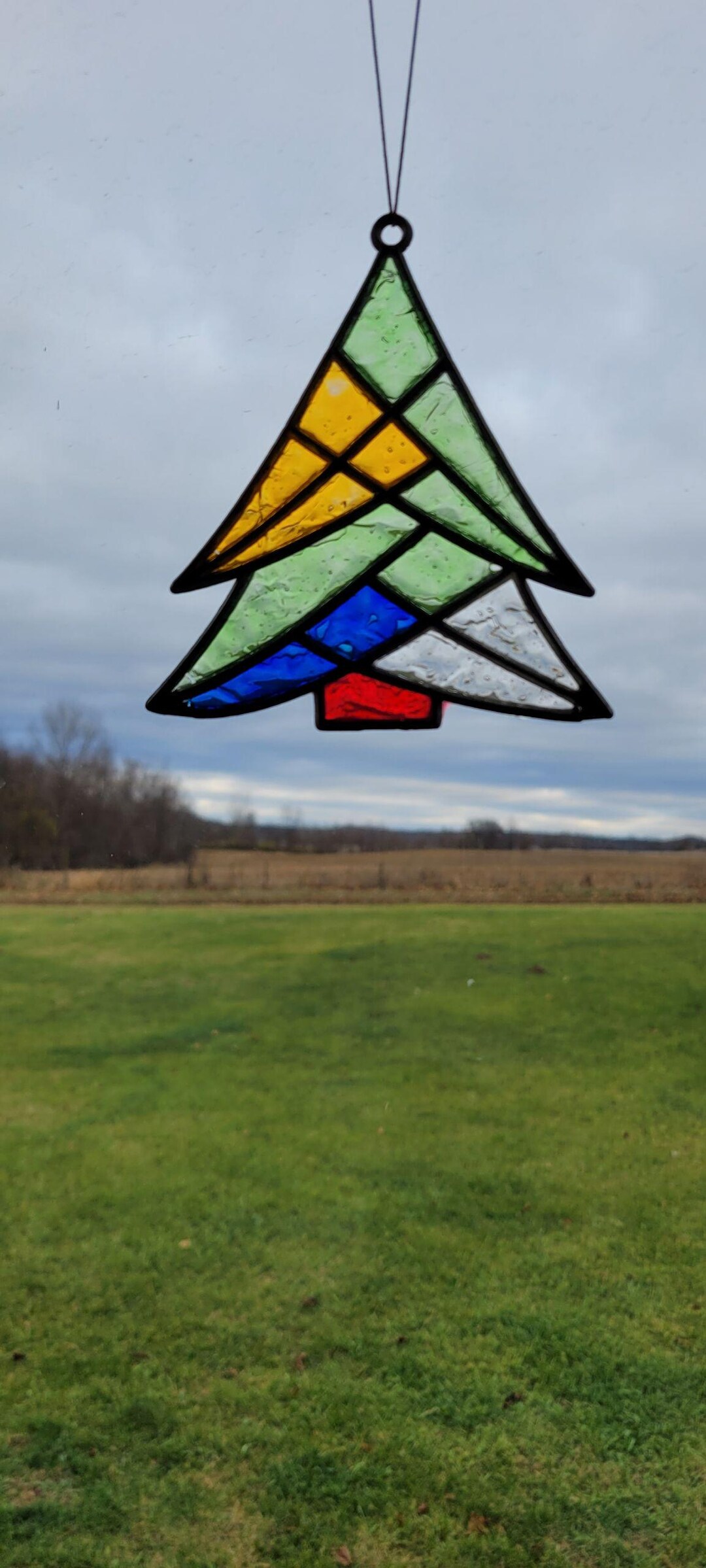Stained Glass Christmas Tree Suncatcher - Etsy