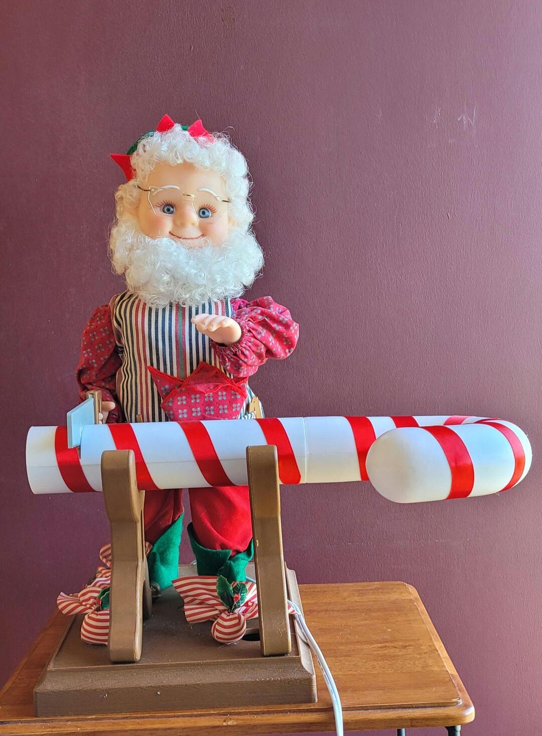 Santas Best Holiday Animation Santa Sawing Candy Cane - Etsy