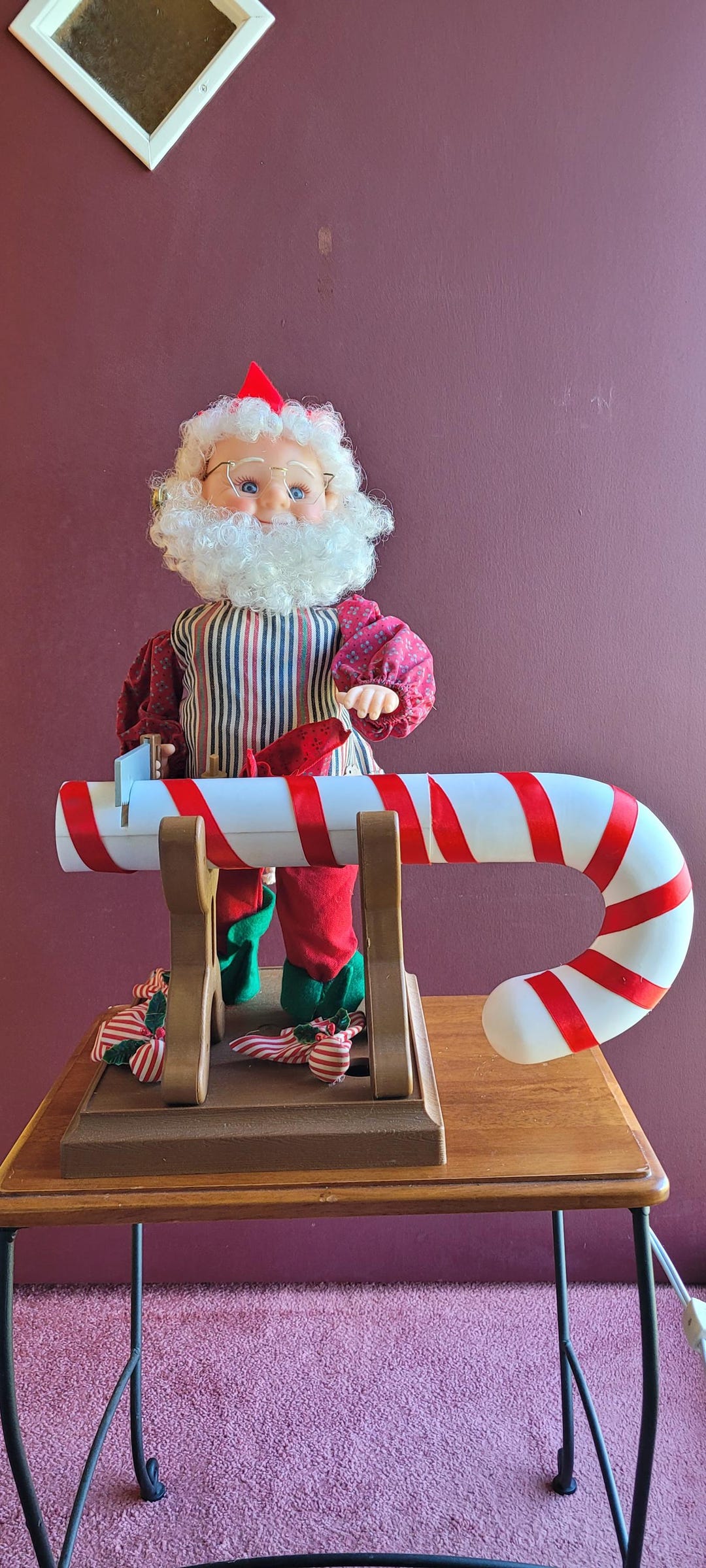 Santas Best Holiday Animation Santa Sawing Candy Cane - Etsy