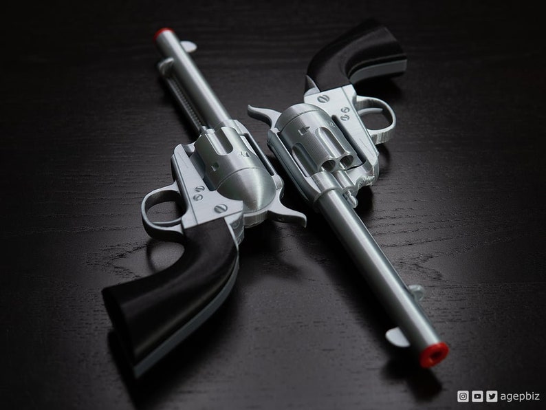 RDR2 Micah's Revolver 3D Printed Replica With Custom Red - Etsy Canada