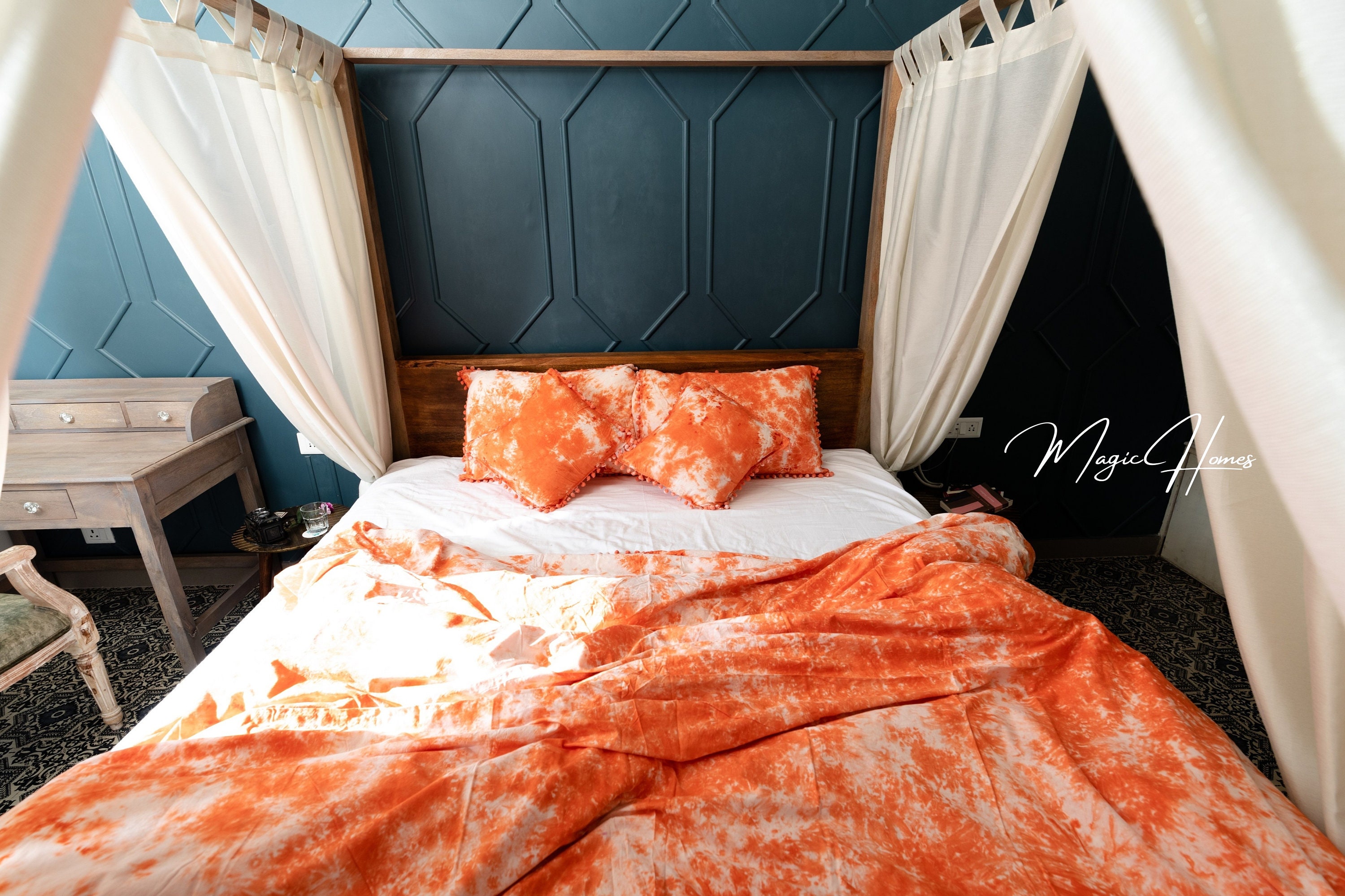 Orange Bedding Set Cozy Comforter/Duvet/Blanket/Rajai/Quilt | Etsy