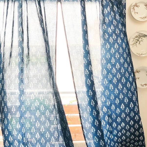Indigo Curtains - Etsy