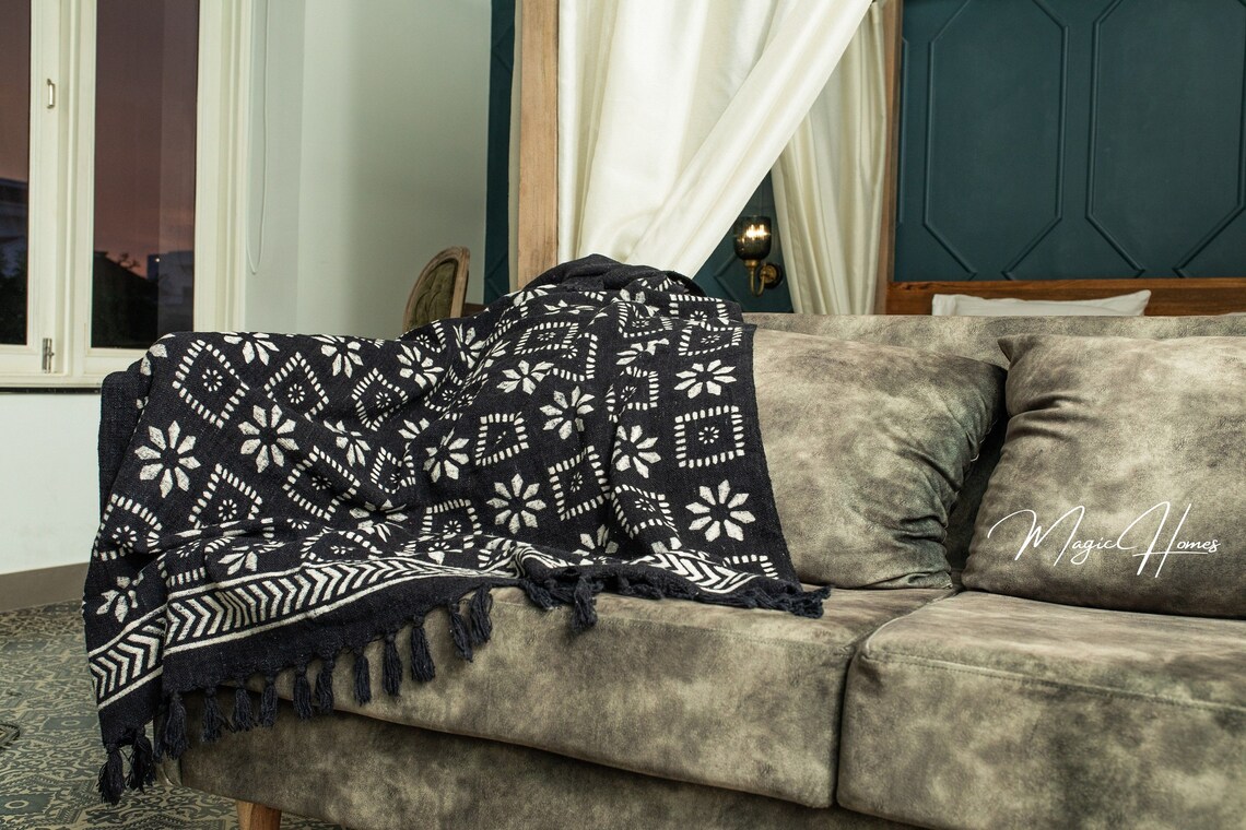 70x50 Handloomed Tussle Throw Blanket Boho Bedding Hippie Warm | Etsy