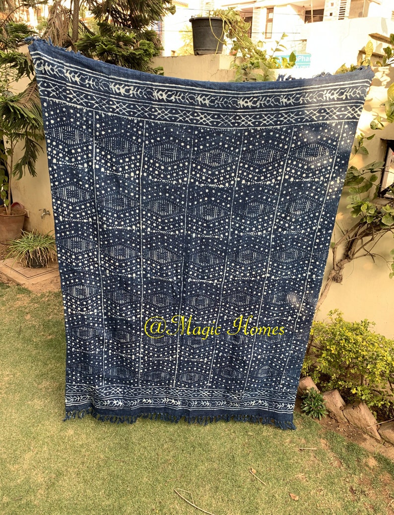 Indigo Mud Cloth Hand Loomed Cotton Textile Authentic Hand | Etsy