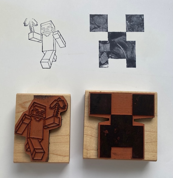 Custom Minecraft Rubber Stamps Birthday Party Favors Supplies | Etsy