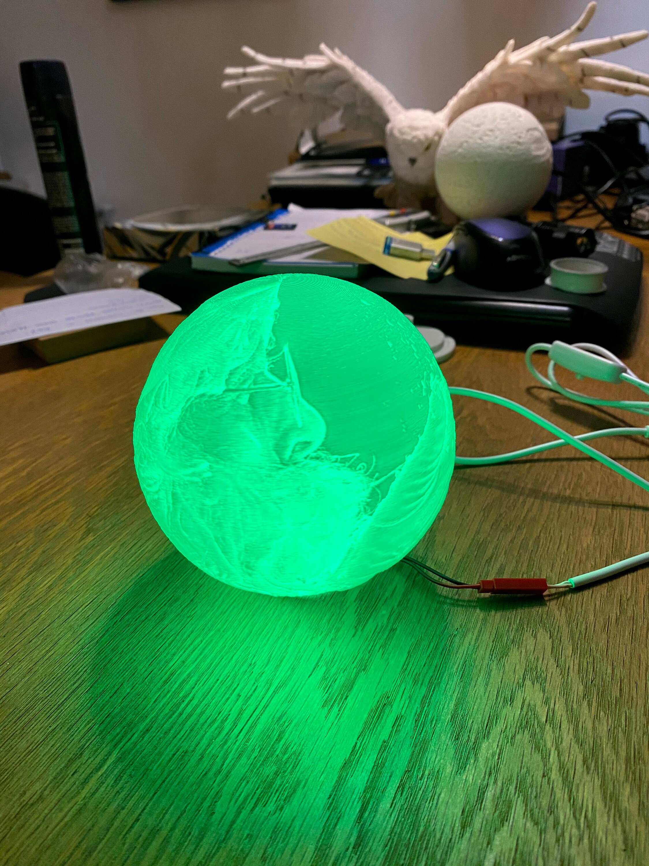3D Printed Moon Lamp - Etsy