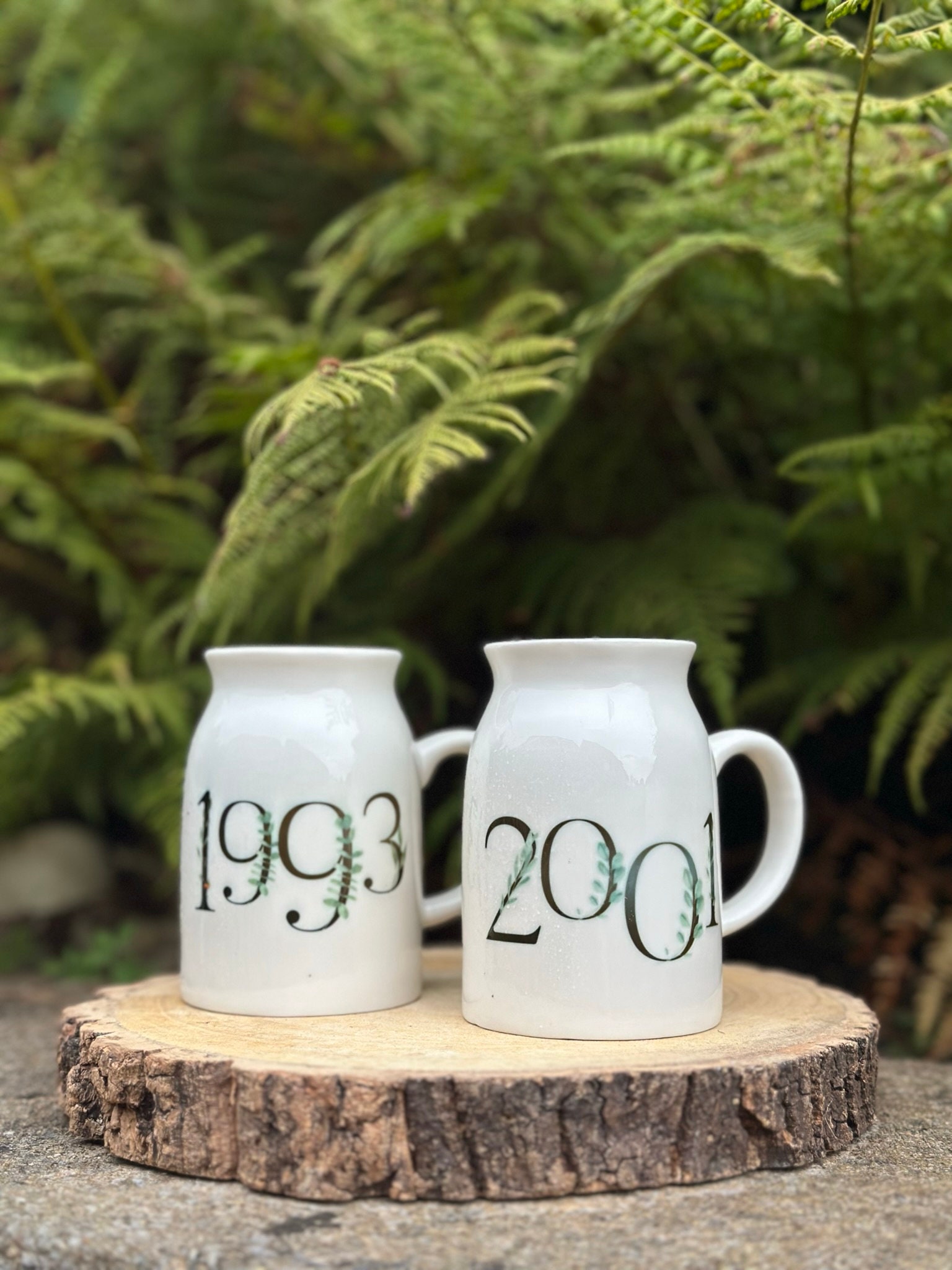 Personalised Ceramic Vase - Mini & Midi Jugs, Two Sizes, Birth Year ...