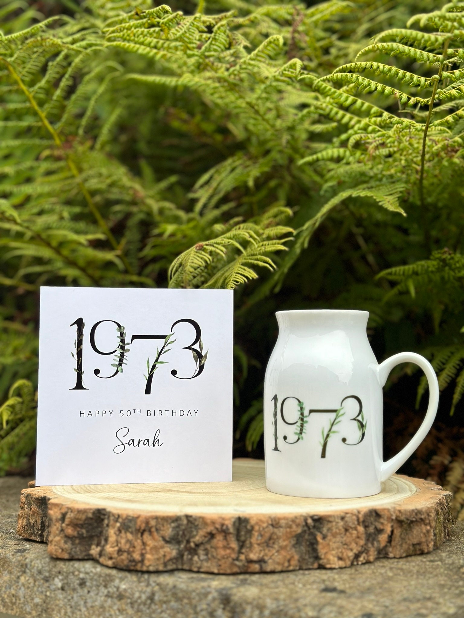 Personalised Ceramic Vase - Mini & Midi Jugs, Two Sizes, Birth Year ...