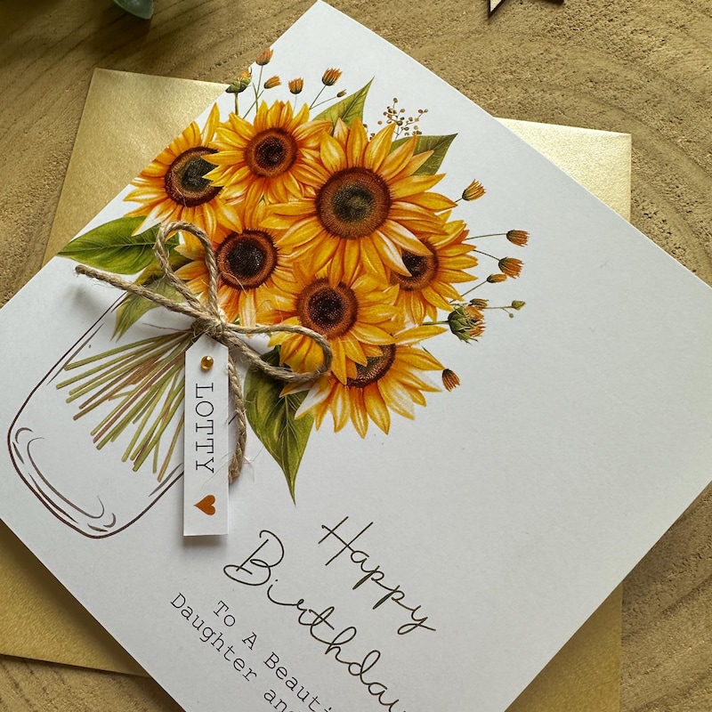 Personalised Mum Flower Card - Etsy UK