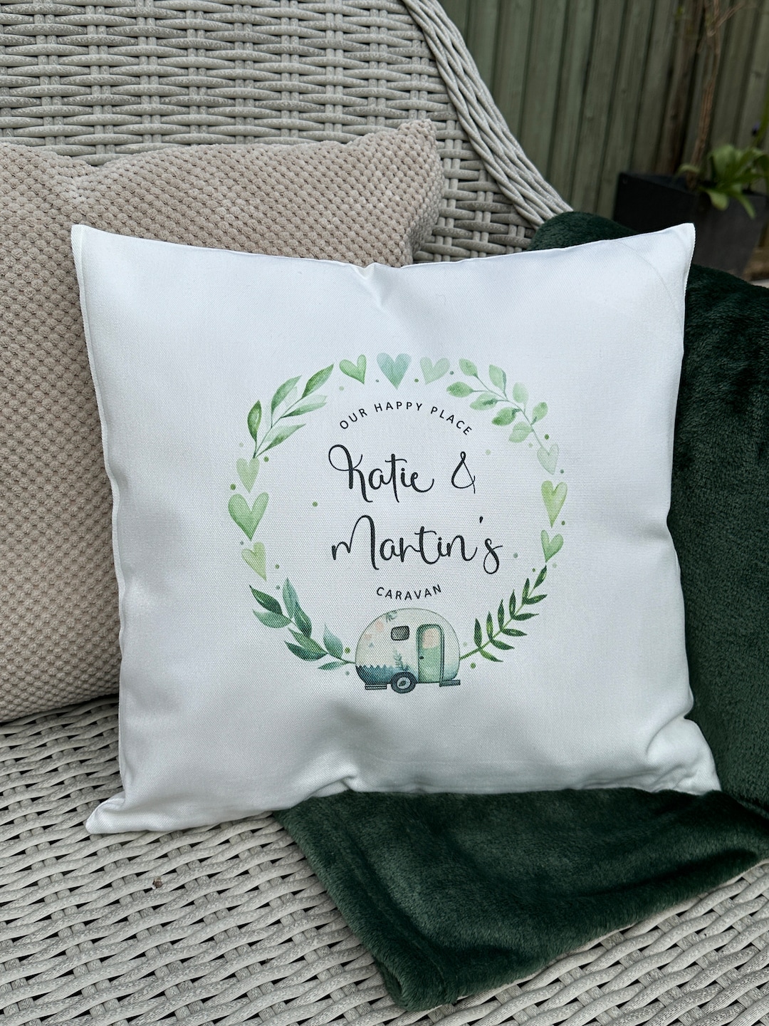 Personalised Caravan Cushion, Caravan Themed Personalised Gift, Our ...