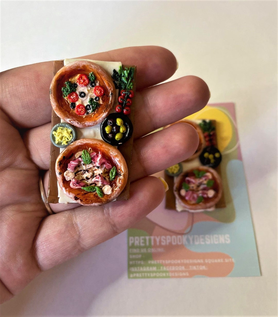 Polymer Clay Magnet // Pizza Party // Fridge Magnet // Food Themed ...