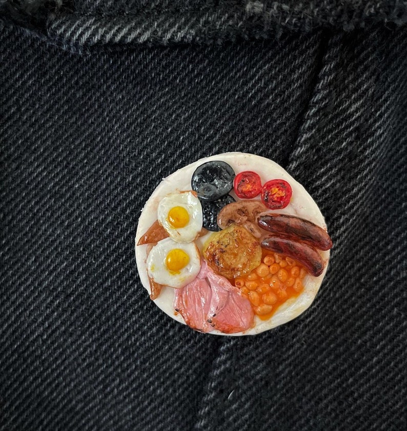 Polymer Clay Pin // Full English Breakfast // Food Pin // Food - Etsy