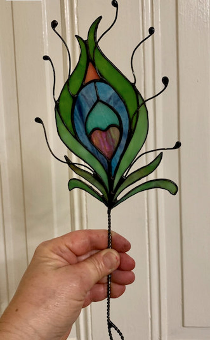 Peacock Feather in Stained Glass - Etsy