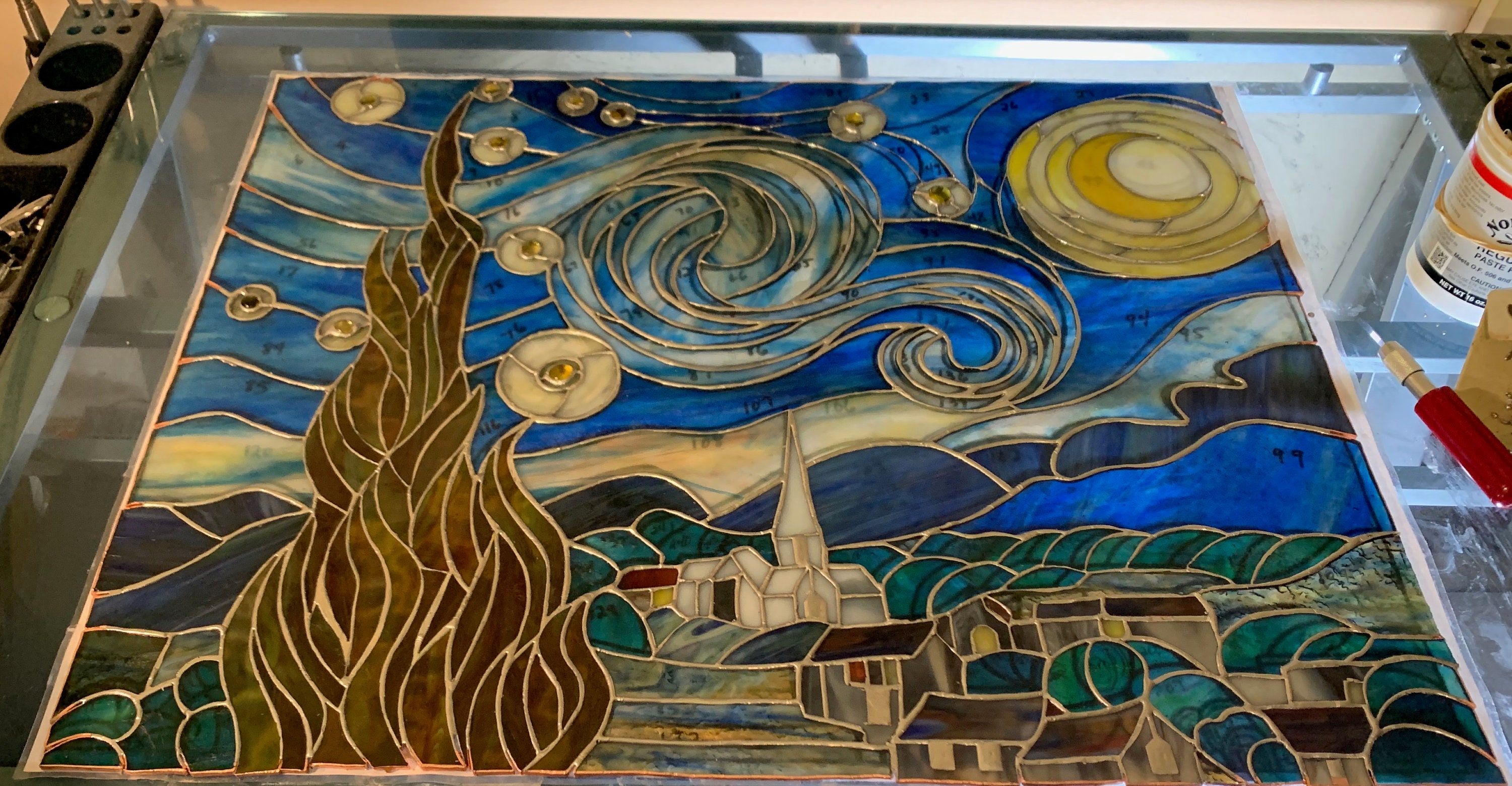 Starry Night, Van Gogh in Stained Glass - Etsy