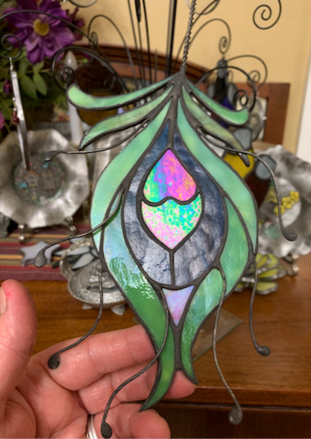 Peacock Feather in Stained Glass - Etsy