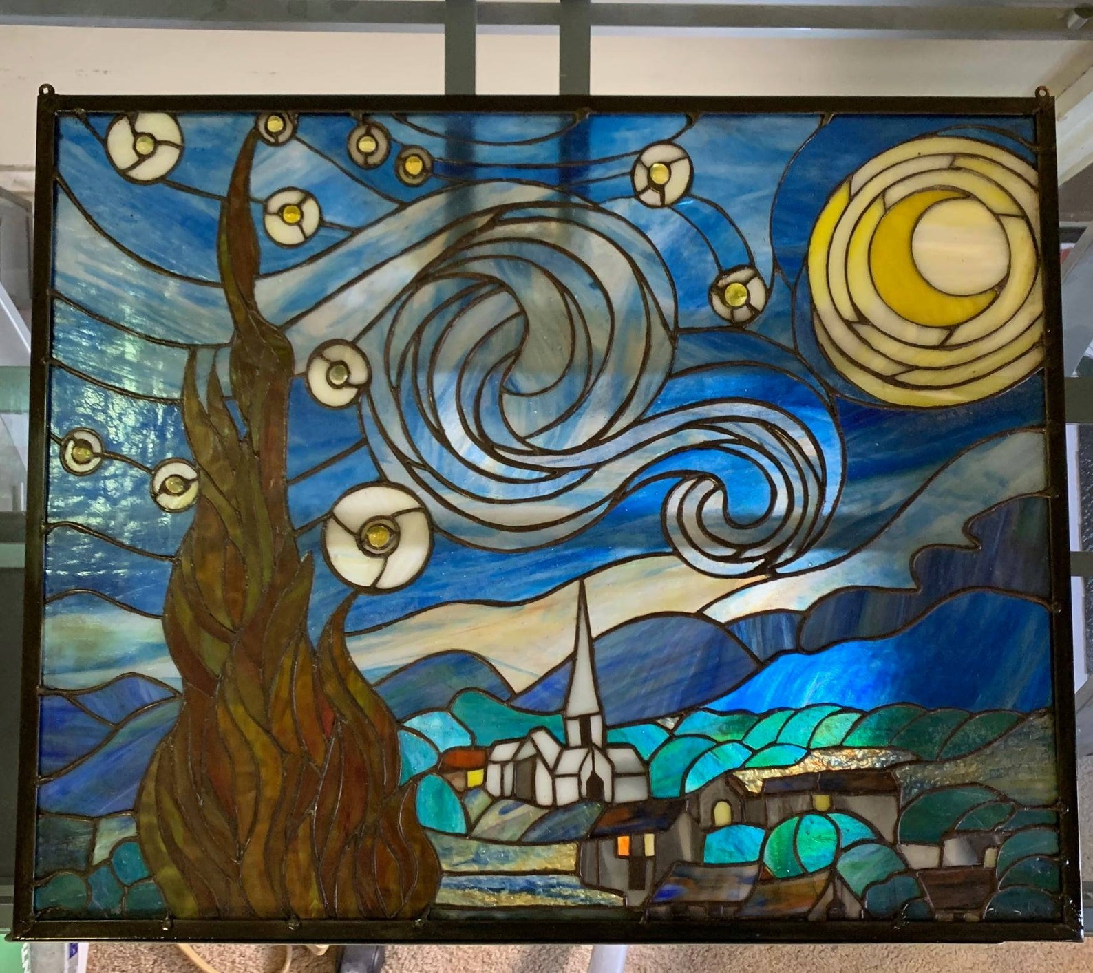 Starry Night Van Gogh in Stained Glass - Etsy