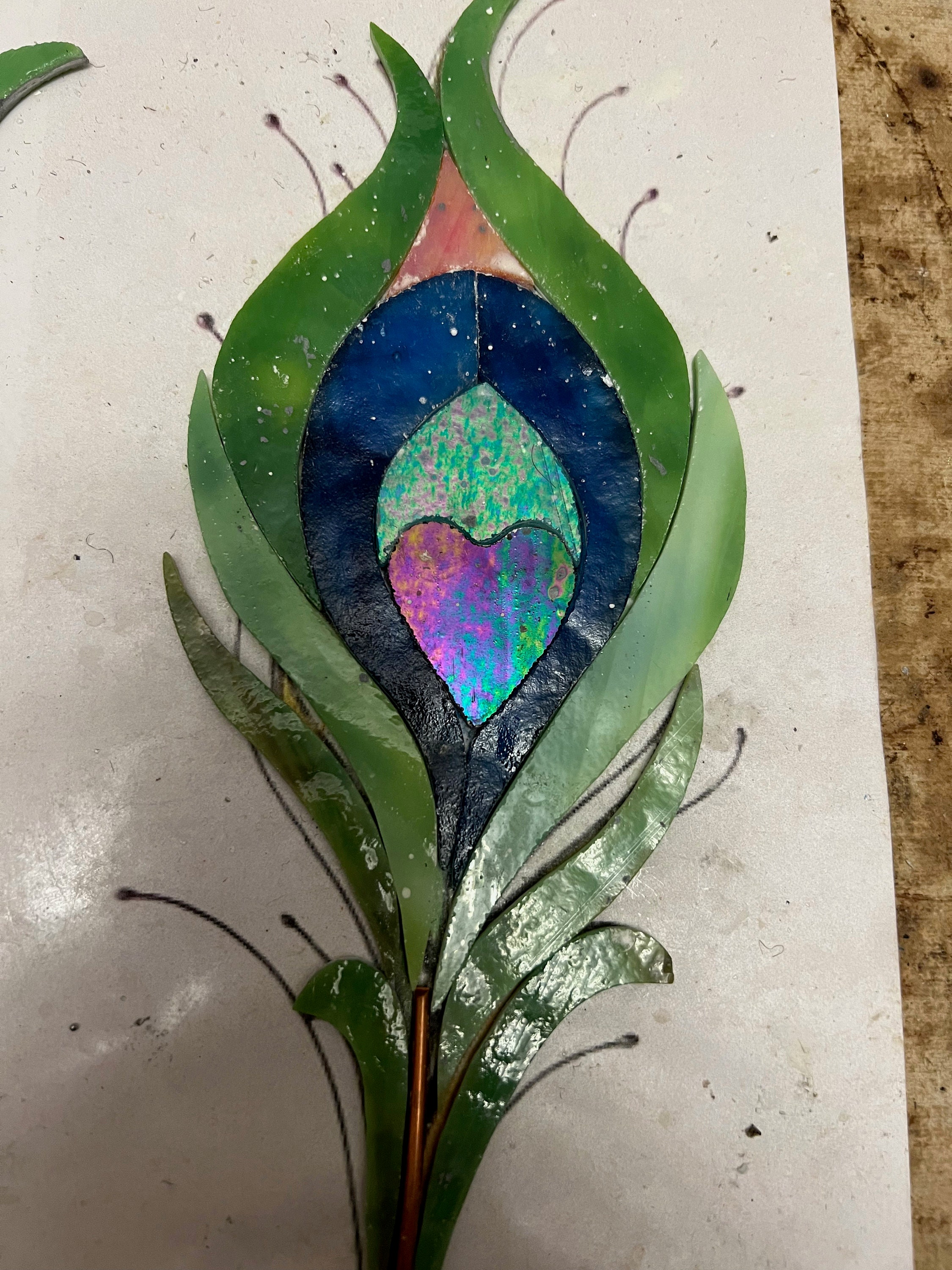 Peacock Feather in Stained Glass - Etsy
