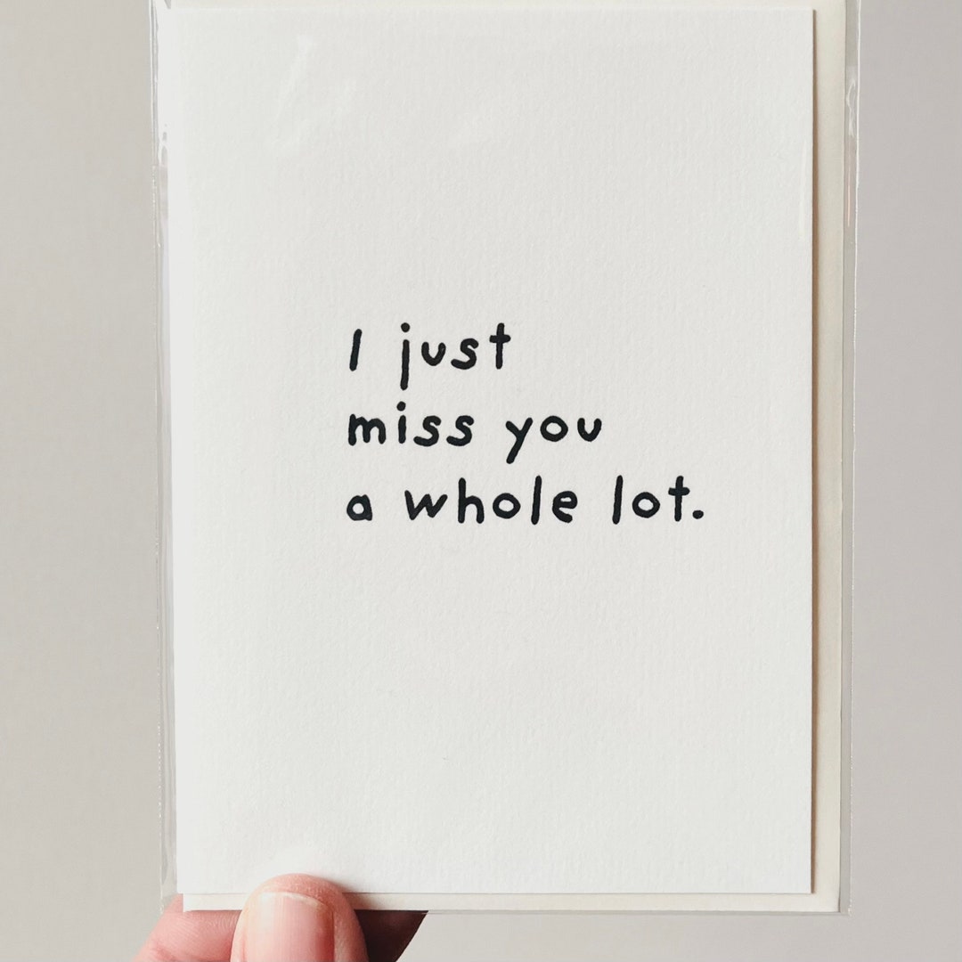 I Just Miss You a Whole Lot. Minimalist Greeting Card for People That ...