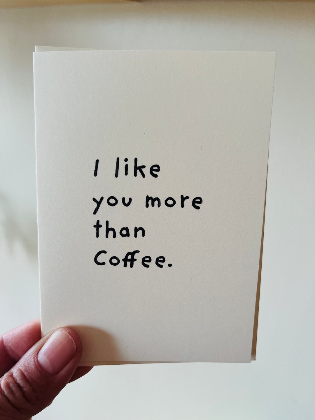 I Like You More Than Coffee. Minimalist Greeting Card - Etsy
