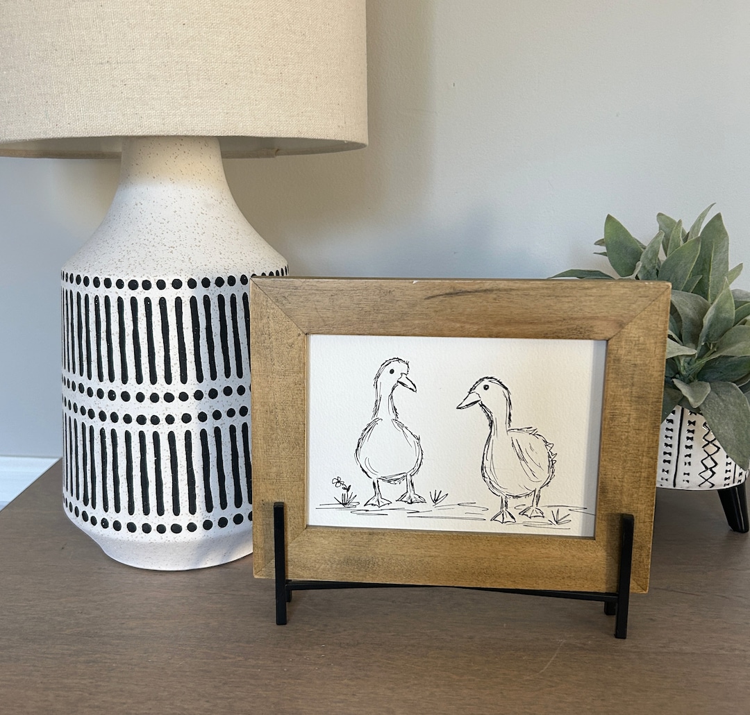 Two Ducks Pen and Ink Drawing: 7x5 Original Art, Nursery Decor - Etsy