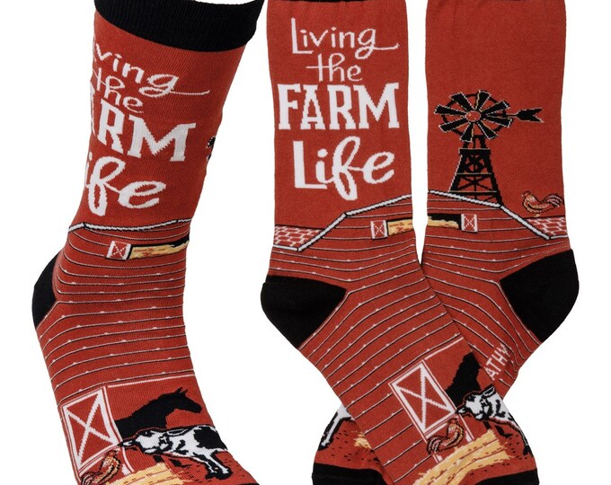 Living the Farm Life Socks Soft Comfortable Socks Fun - Etsy