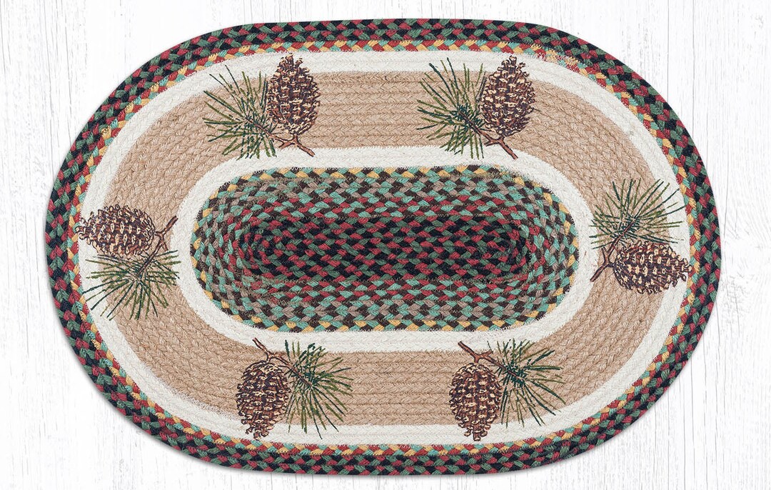 Pine Cone Jute Doormat, Rug Hand Braided Rug Entryway Rug Kitchen ...