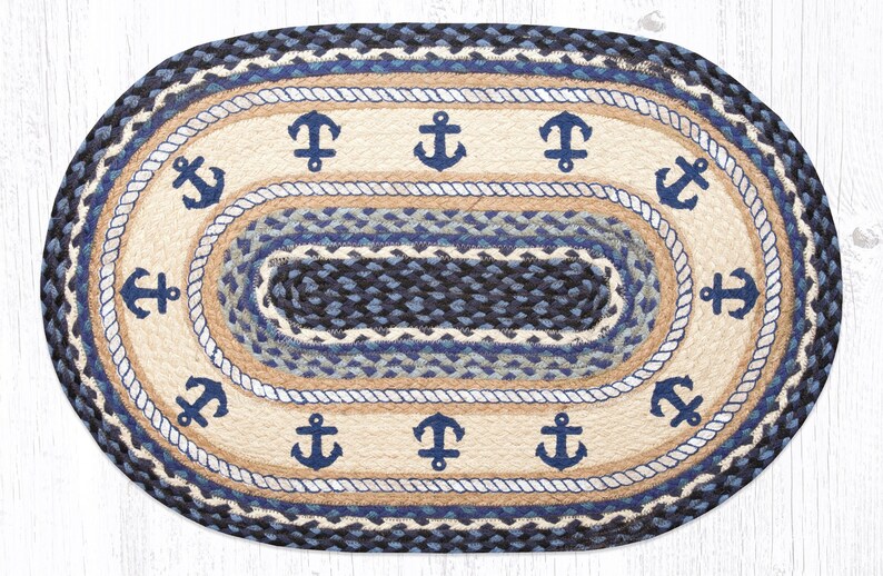 Anchor Braided Rug Nautical Entryway Rug Doormat Beach - Etsy