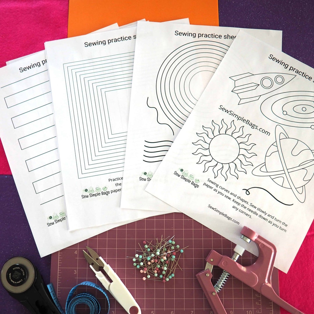 Sewing Practice Sheets, Printable Sewing Sheets for Beginners to ...