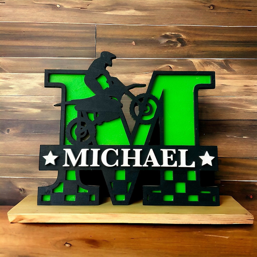 Custom 3D Wood Motocross Dirt Bike Name Sign - Etsy
