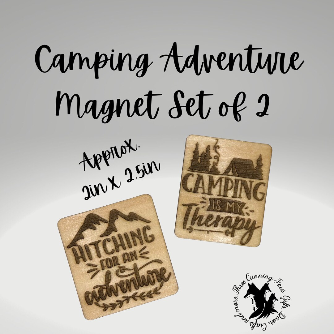 Camping Adventure Wooden Magnet Set - Etsy